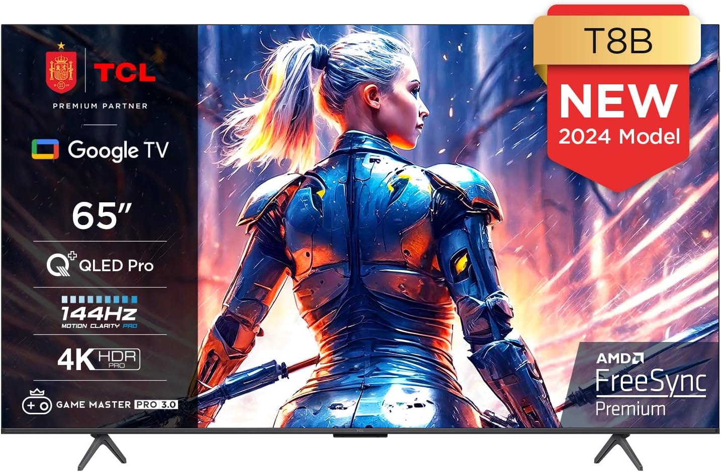 TCL 65T8B Gaming TV Onkyo QLED Pro de 65" y 144 Hz, 4K Ultra HD, HDR Pro, Smart TV Powered by ...