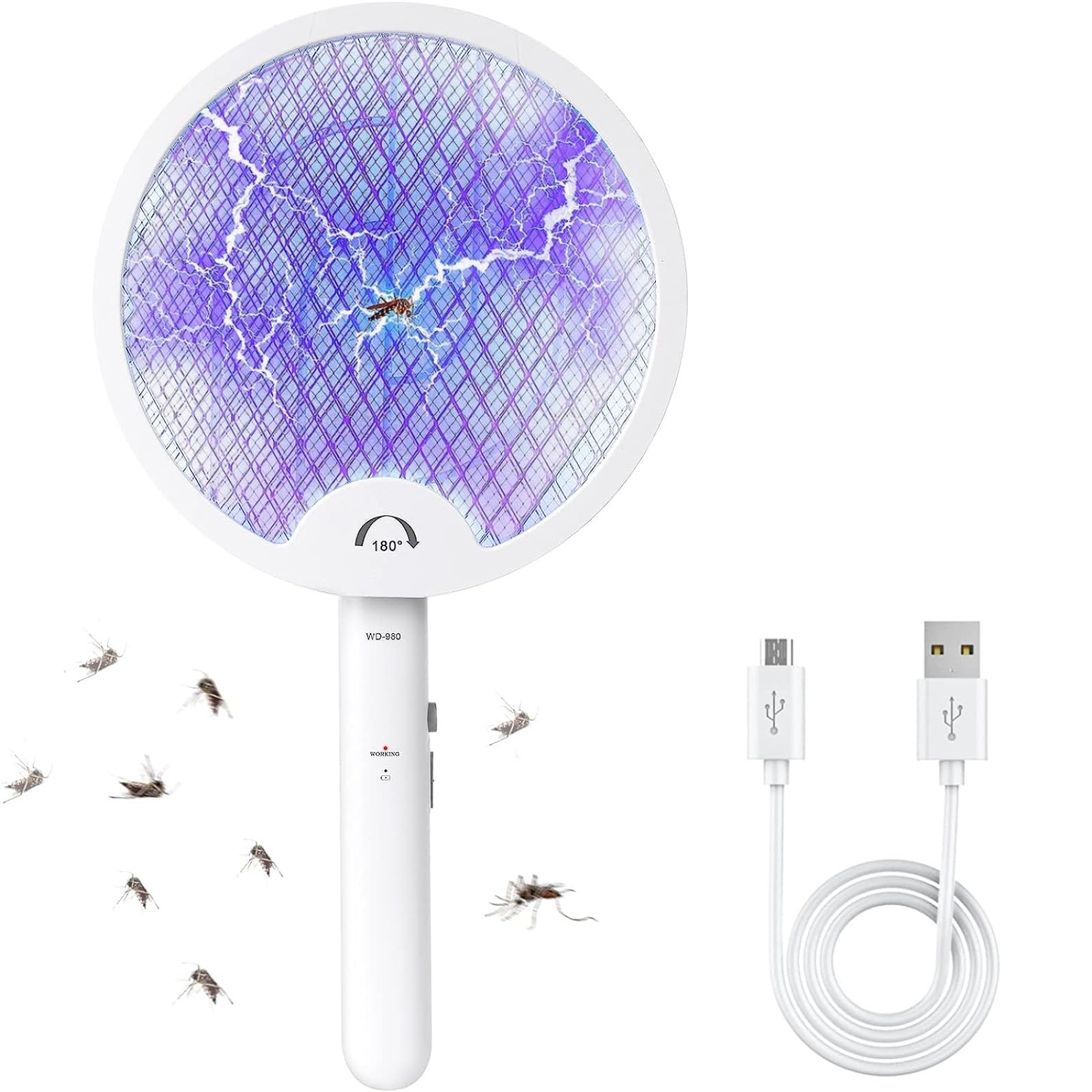 Rechargeable bug zapper racket online