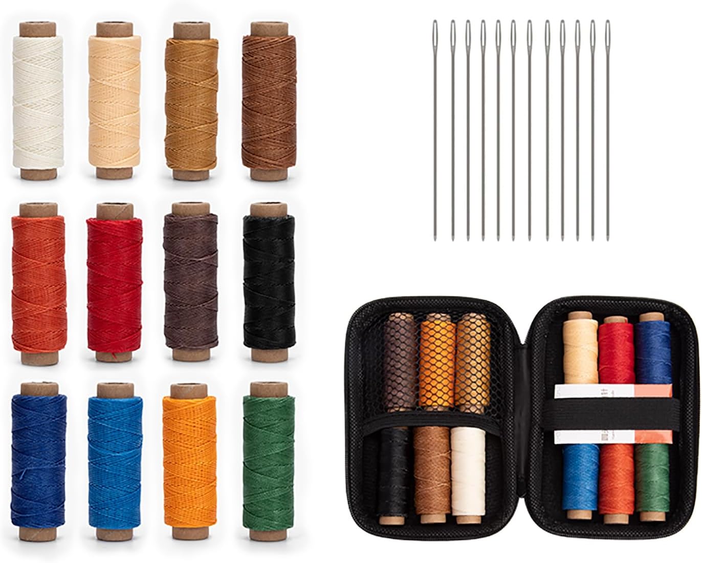 Amazon.com: WUTA Leather Waxed Thread Round Polyester Sewing Threads ...