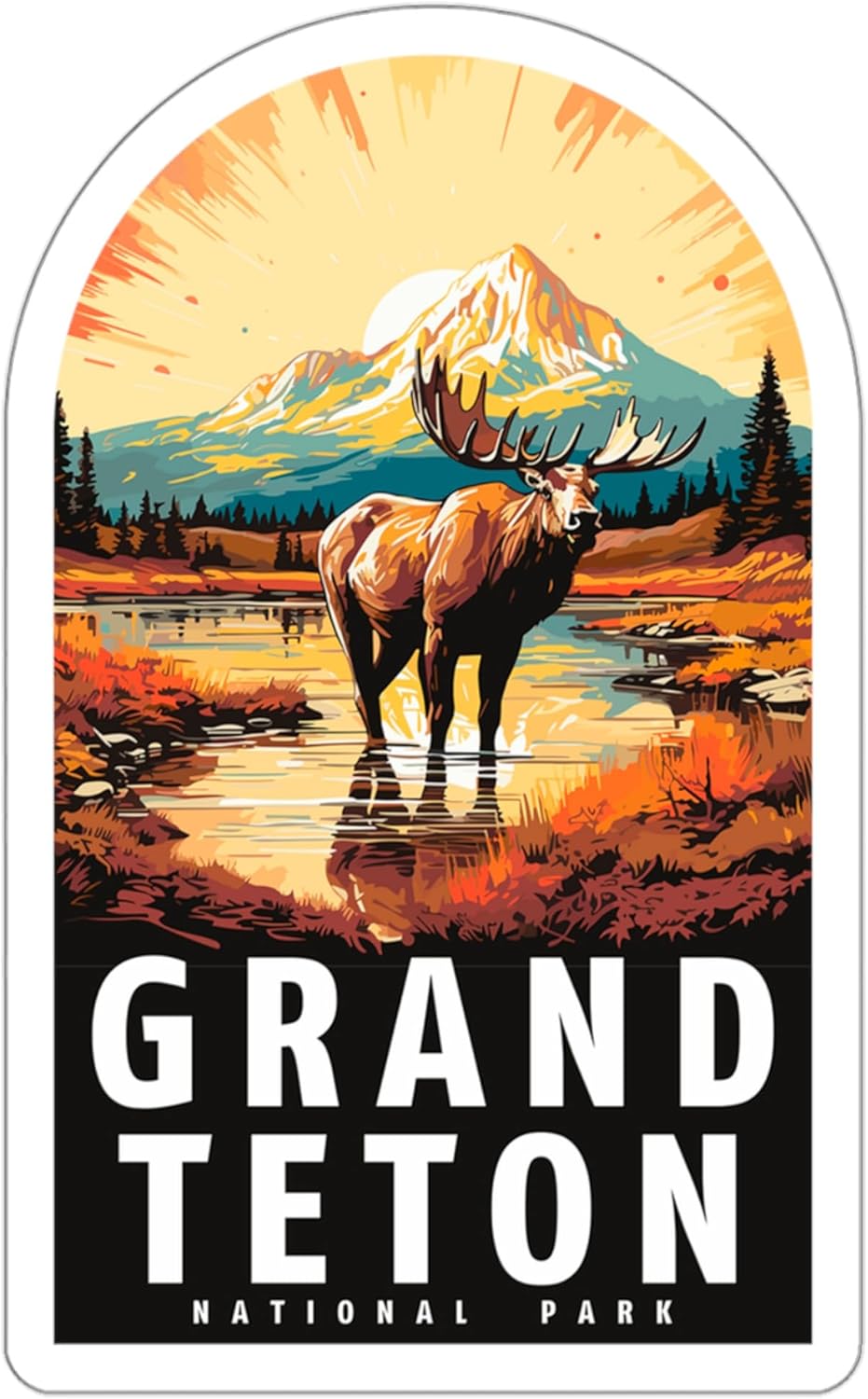 Amazon.com: Grand Teton National Park Sticker Wyoming Mountains Travel ...