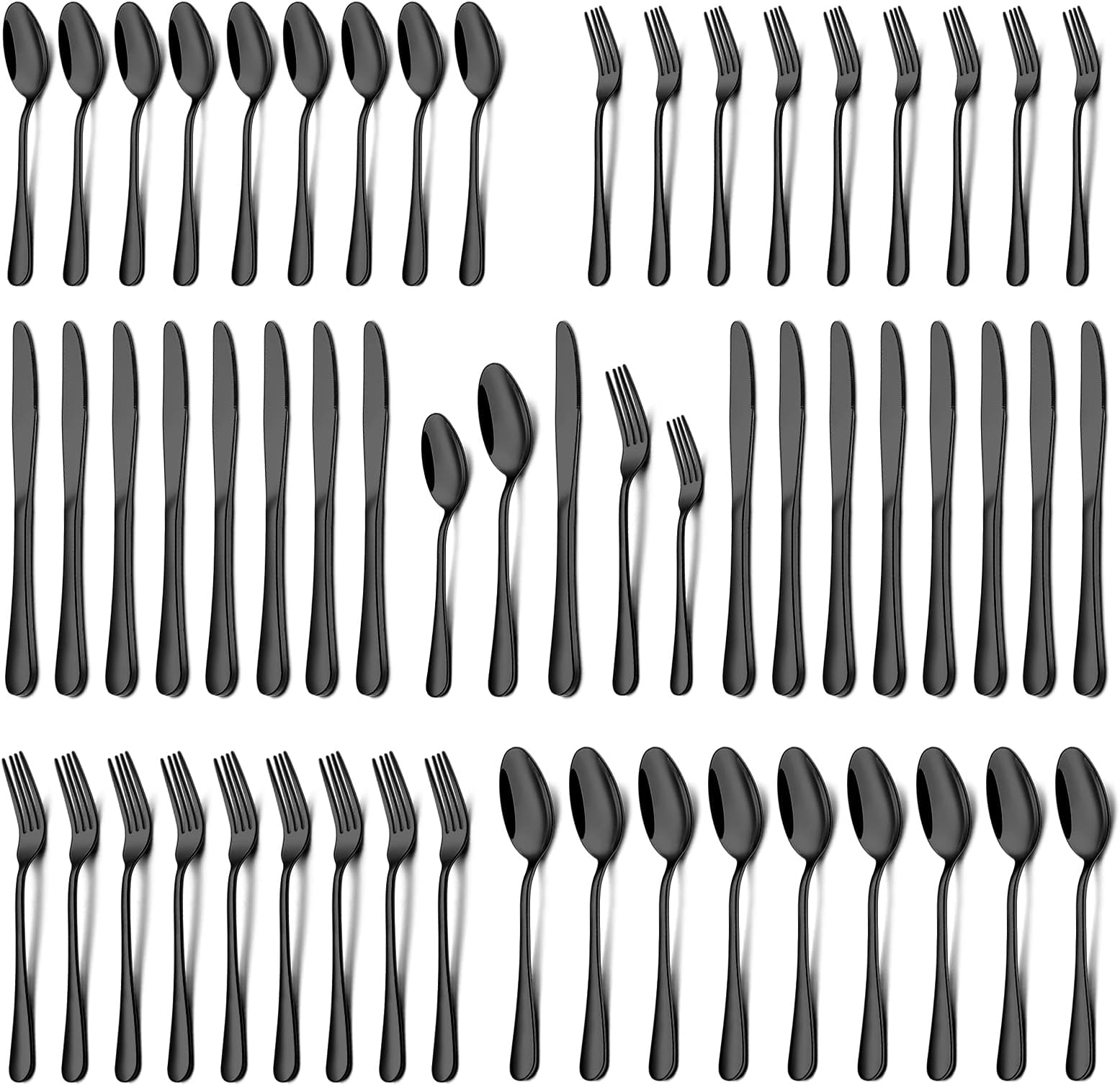 Amazon.com: Black Silverware Set, Umite Chef 40-Piece Stainless Steel ...