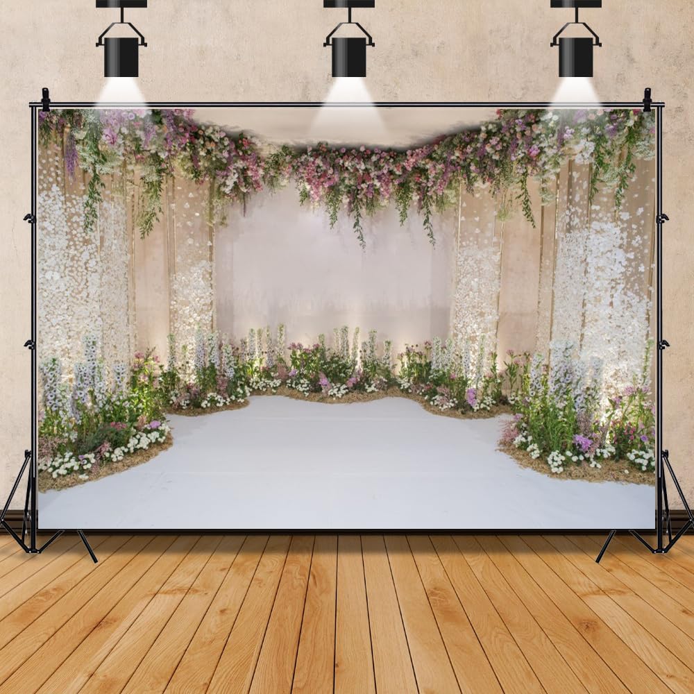 Amazon.com: Leowefowa 10x8ft Vinyl Wedding Backdrop Cradle Ceremony ...
