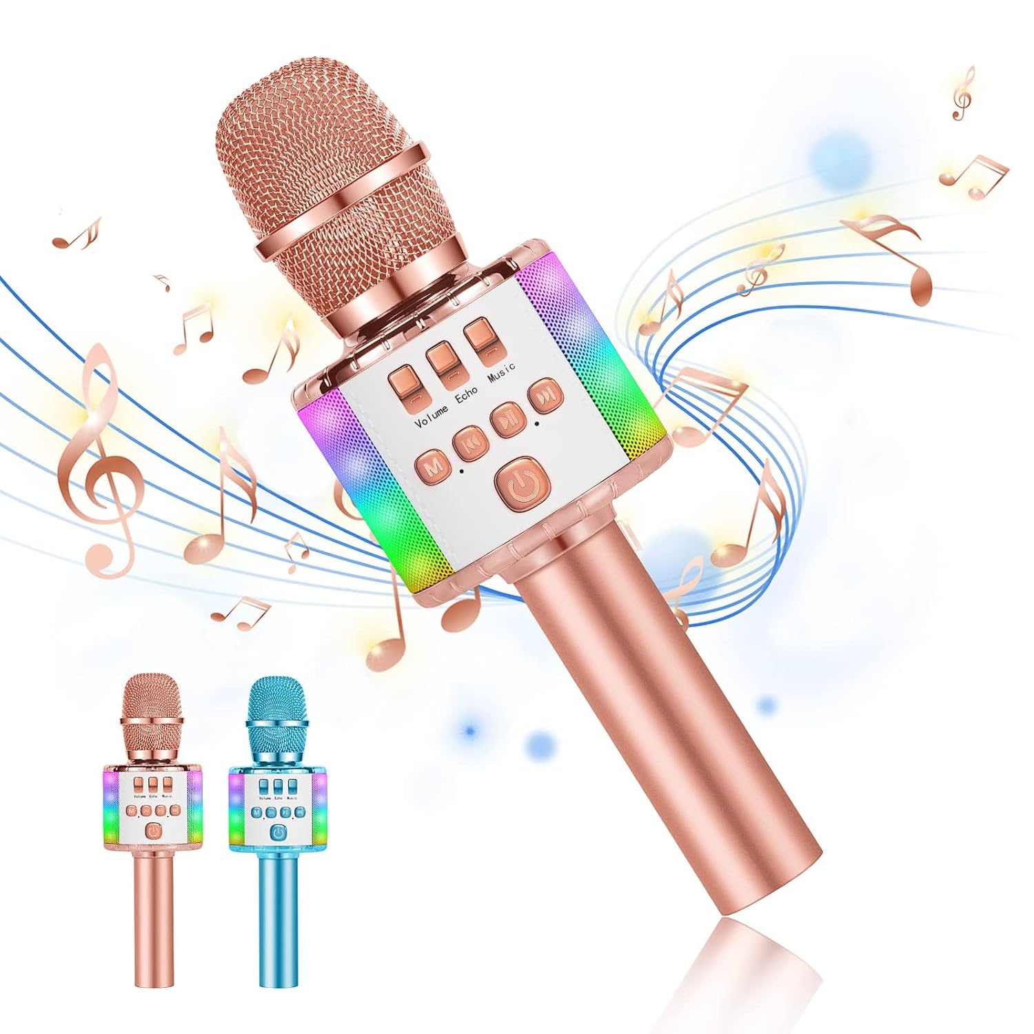 Texpot Karaoke Microphone for Kids, Wireless Bluetooth Microphone with ...