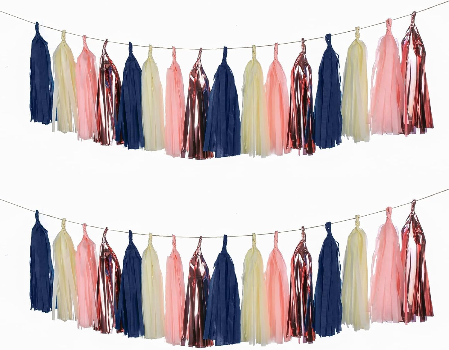 Amazon.com: Autupy 20 PCS Navy Blue Rose Gold Tassels Garland Tissue ...