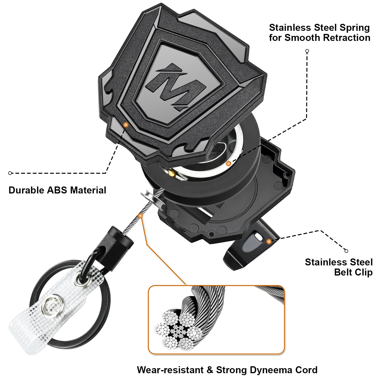 Snapklik.com : 2 Pack Heavy Duty Retractable Keychain