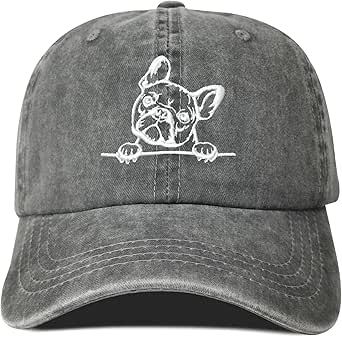 Hepandy Embroidered French Bulldog Baseball Cap for Women Men, Washed ...