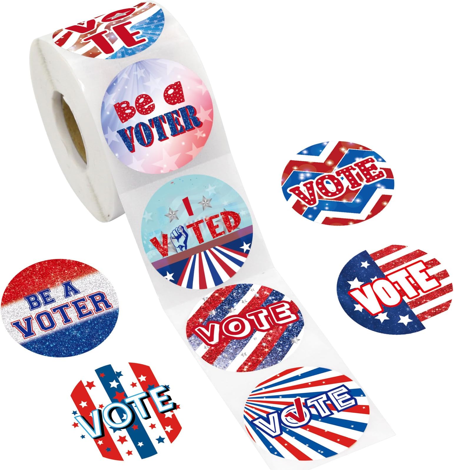 Amazon.com: I Voted Stickers with American Flag, 2 Inch Large Round ...