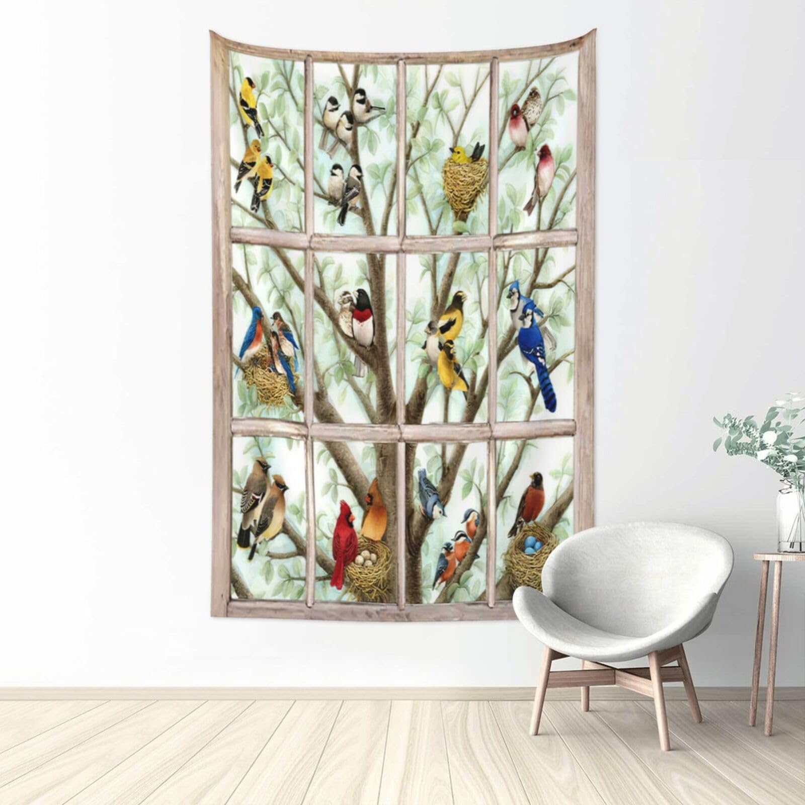 Amazon.com: Fuzawet Farmhouse Bird Tapestry Rustic Birds Tapestry Farm ...