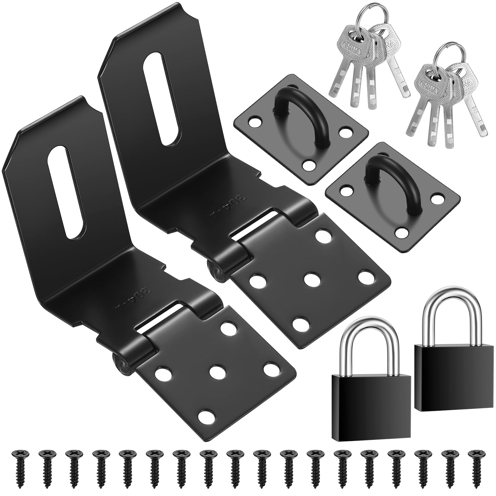 4 Inch 90 Degree Heavy Padlock Hasp, Right Angle Door Clasp Door Lock ...
