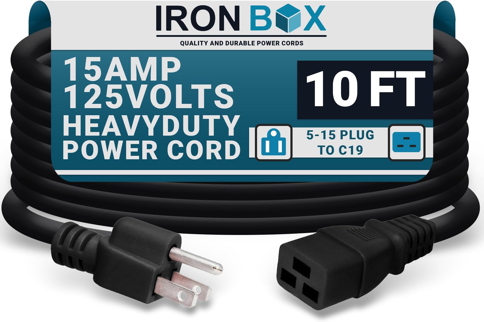 Amazon.com: IronBox Electric - Heavy Duty 5-15P to C19 Power Cord - 15A ...