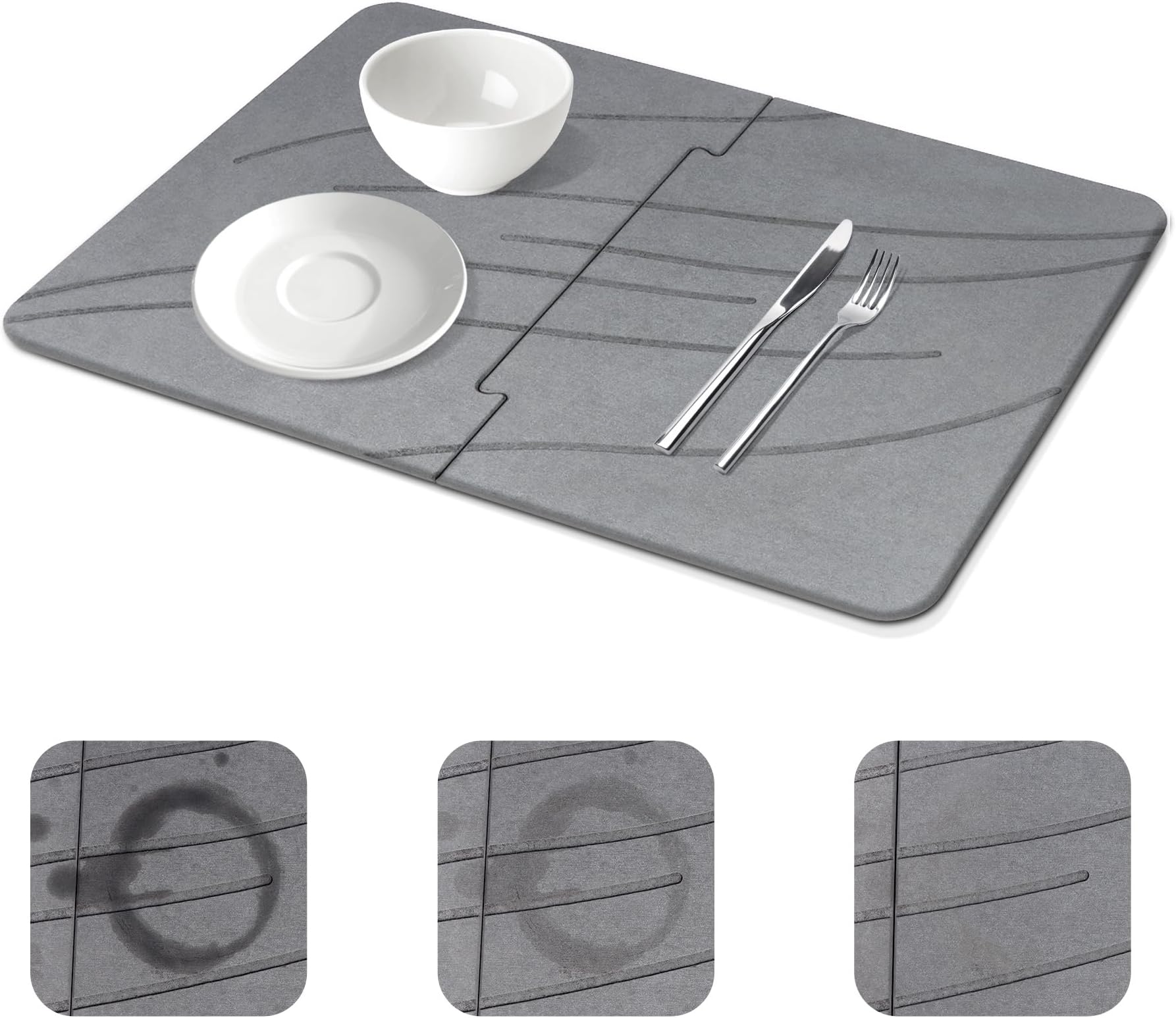 Amazon.com: Quick Drying Stone Mat for Kitchen Counter, Made of ...