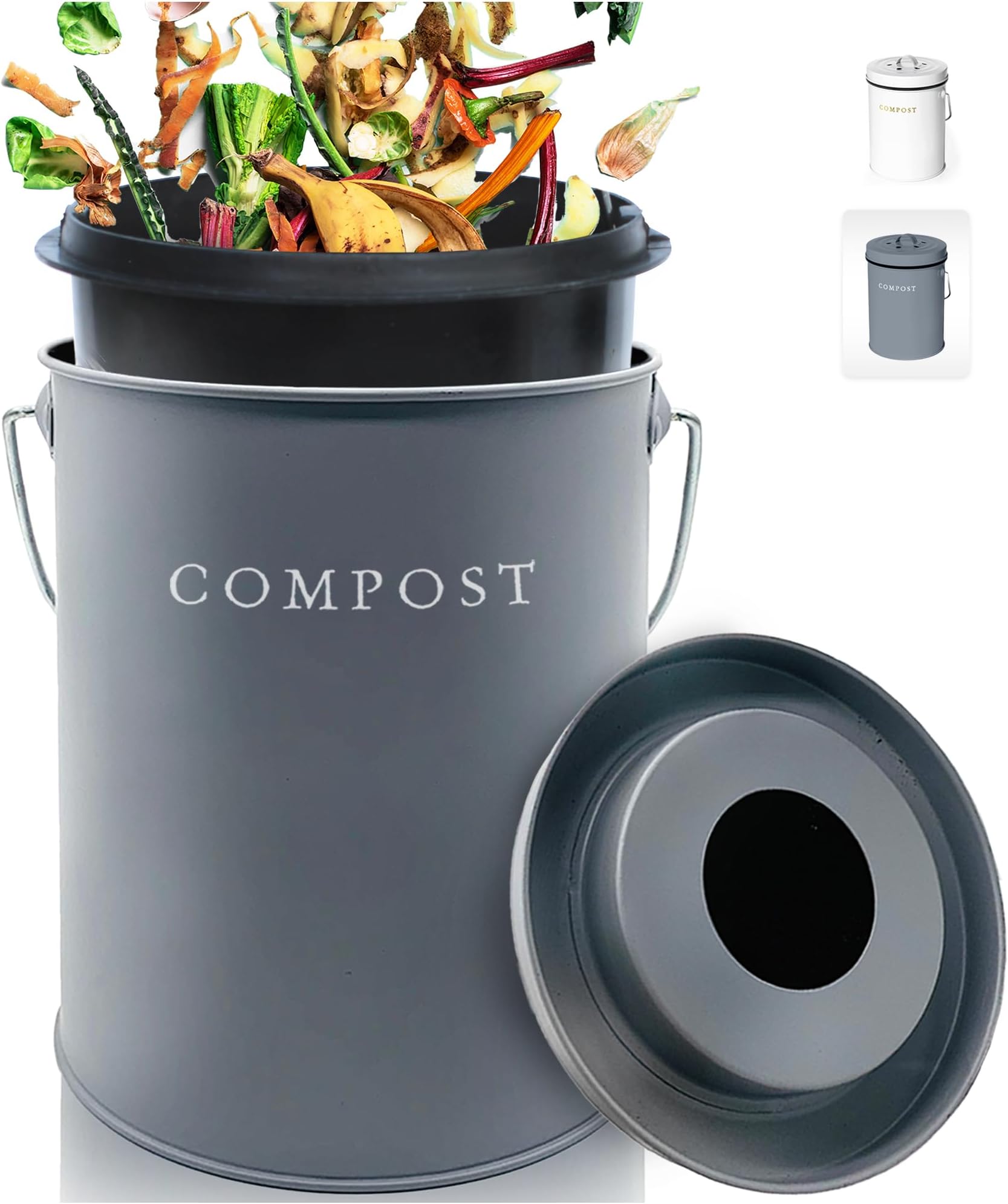 Amazon.com : The Relaxed Gardener Kitchen Compost Bin (0.8 Gallon ...