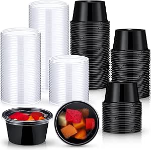 Amazon.com: Nuogo 150 Set 4 oz Black Disposable Plastic Portion Cups ...