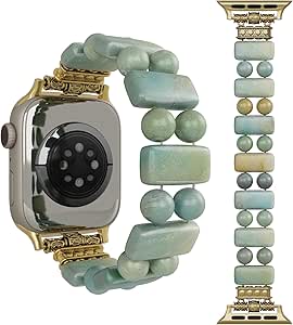 Amazon.com: Boho Natural Stone Bracelet Compatible with Apple Watch ...