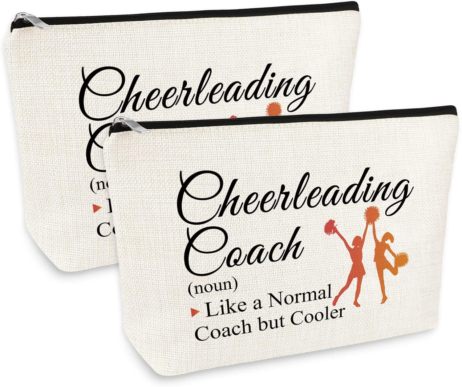 2 Pcs Cheerleading Coach Gift Makeup Bag for Women Cheer Coach Mom ...