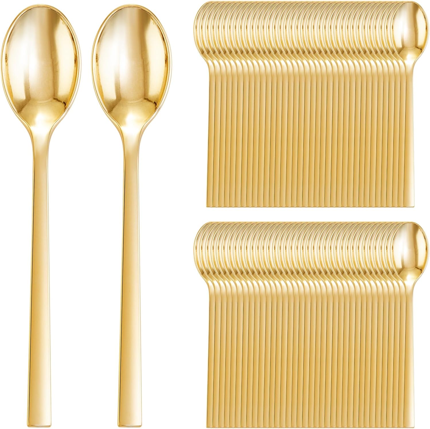 Amazon.com: DaYammi 100 Pcs Gold Plastic Spoons, Gold Disposable ...