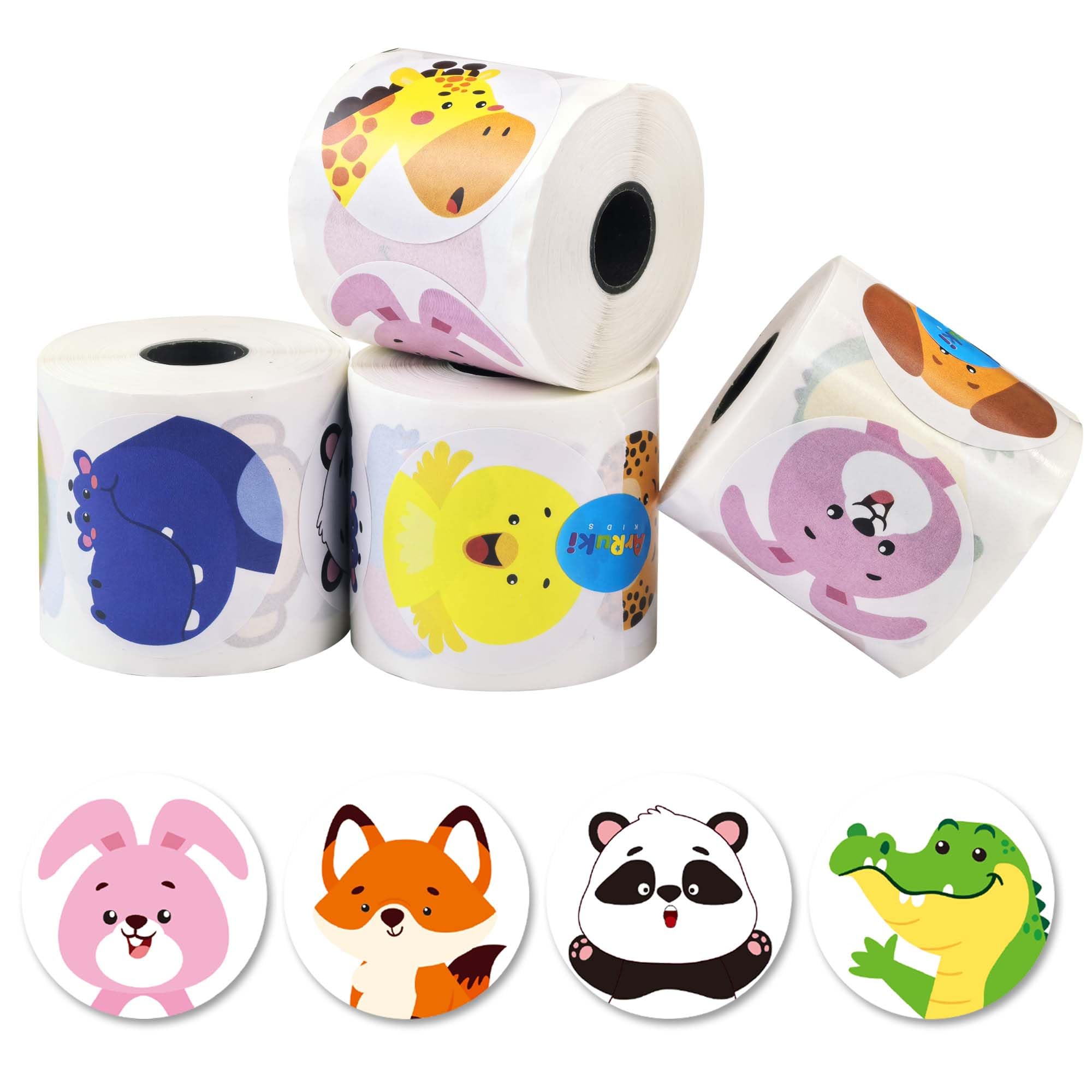 Amazon.com: 1200 PCS Cartoon Land Animal Stickers for Kids, Round ...