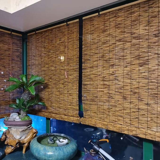 Amazon.com: YPINKZ Reed Blinds for Windows Outdoor Bamboo Shades ...