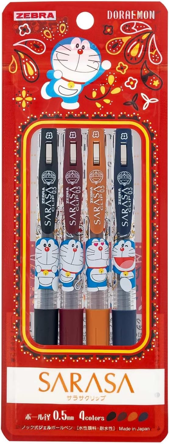 Amazon.com: Showa Note Doraemon Gel Ballpoint Pen Sarasa Clip 4 Color ...