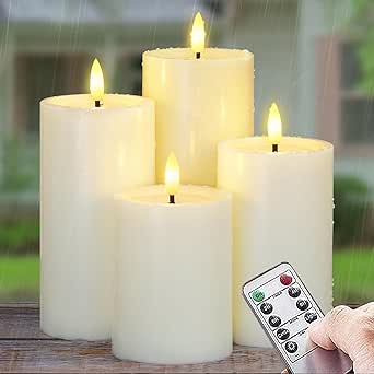Amazon.com: Yeelida Outdoor 4pcs Flameless Waterproof Candles with ...