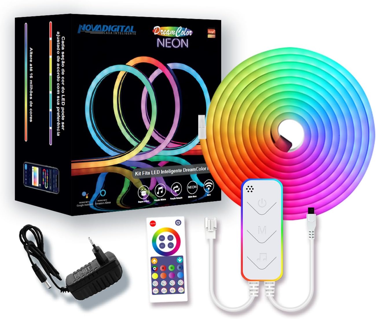 Fita Led Inteligente DreamColor Neon Novadigital CLW-NEON RGBIC 6803 ...