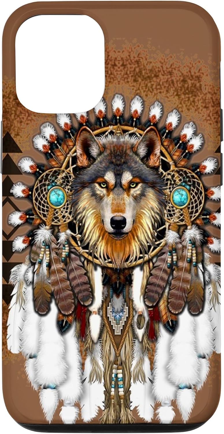 Amazon.com: iPhone 15 Pro Native American Wolf Dreamcatcher For Men ...