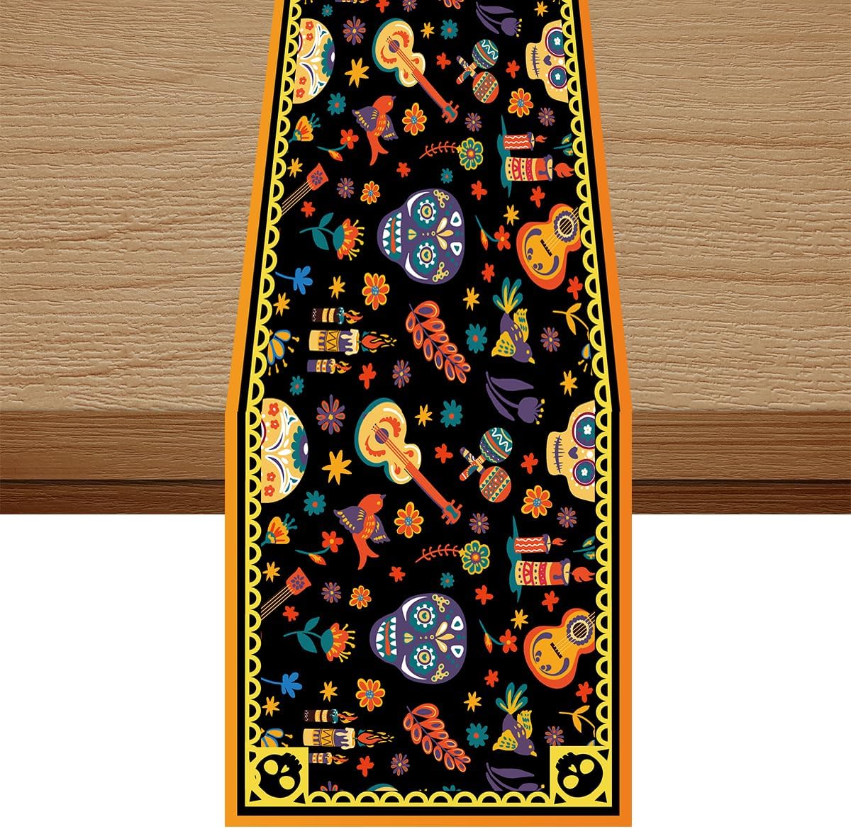 Amazon.com: Day of The Dead Table Runner Sugar Skull Día De Los Muertos ...