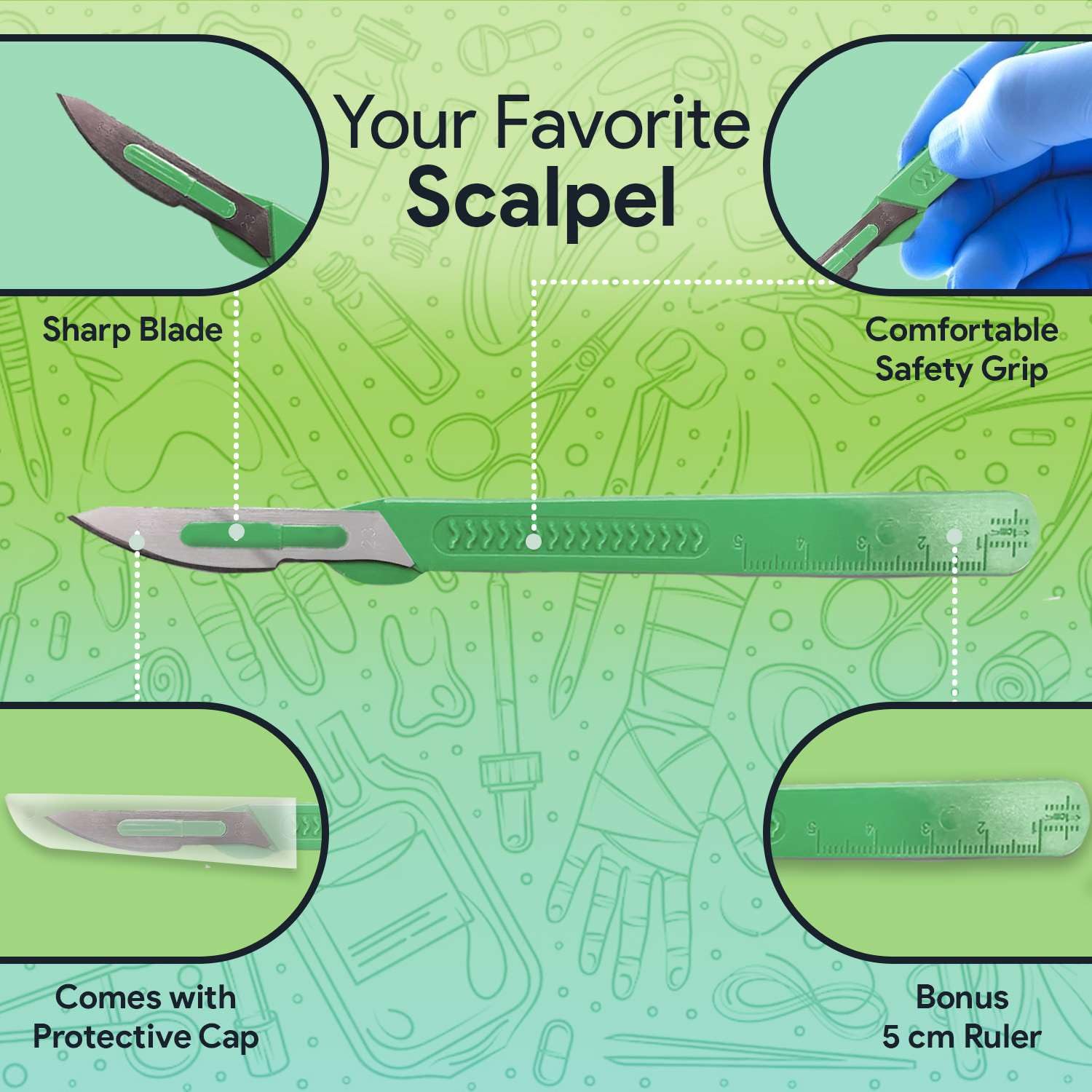Snapklik.com : FifthPulse Disposable Surgical Scalpel Knife #23 - Ten ...