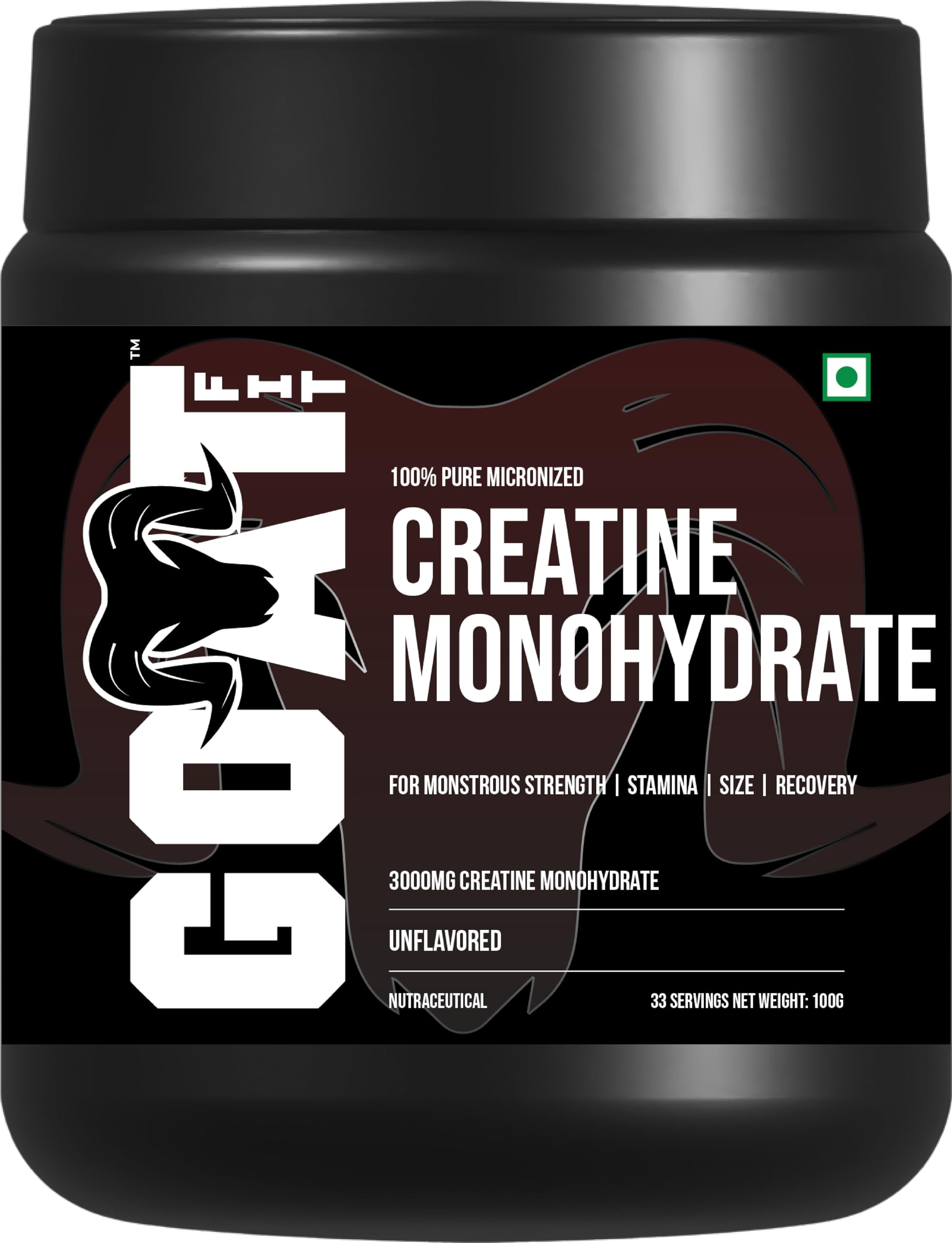 G.O.A.T Fit 100% Pure Micronized Creatine Monohydrate | Unflavored ...