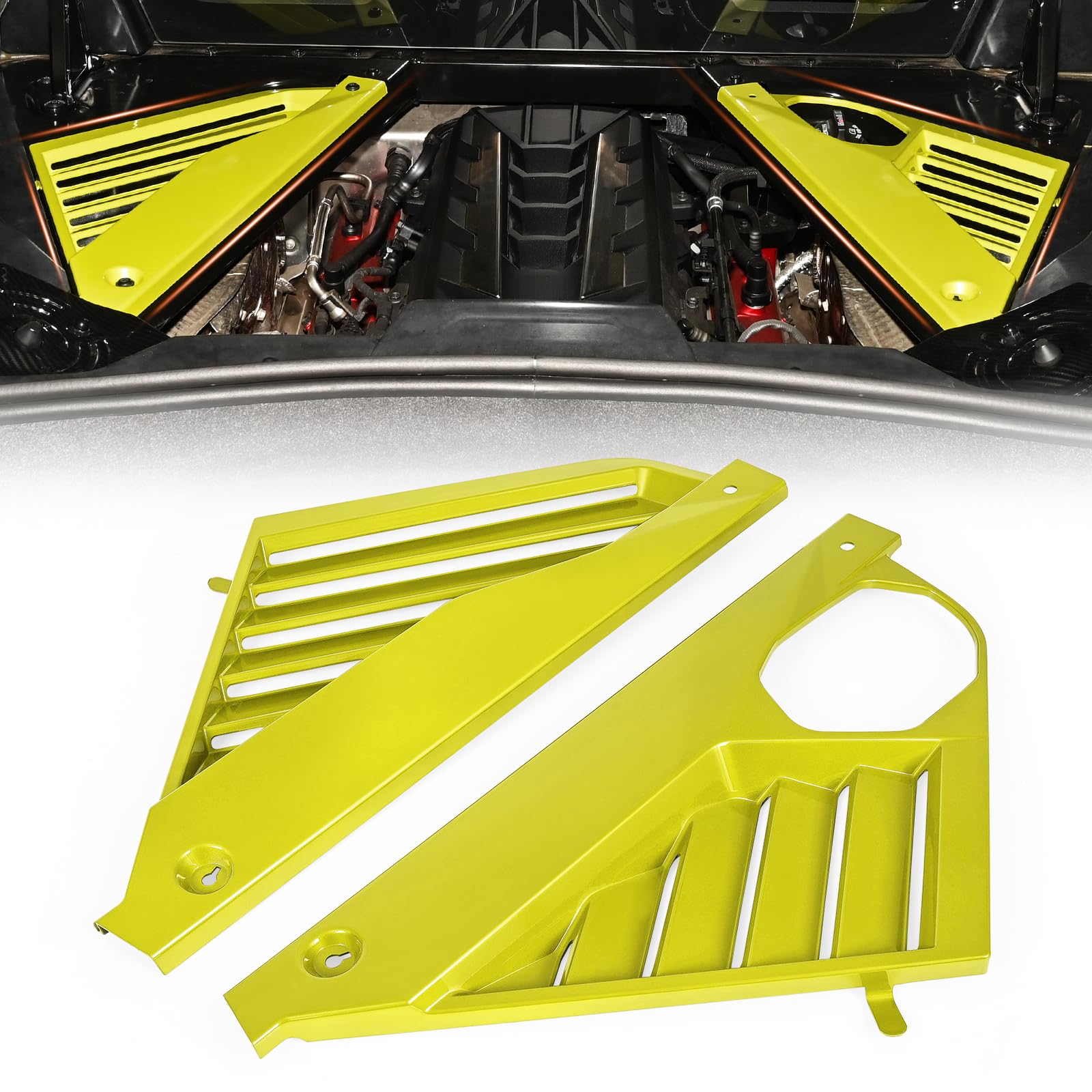 Amazon.com: Bracingo Yellow Rear Engine Bay Cover,Engine Shroud Trim ...