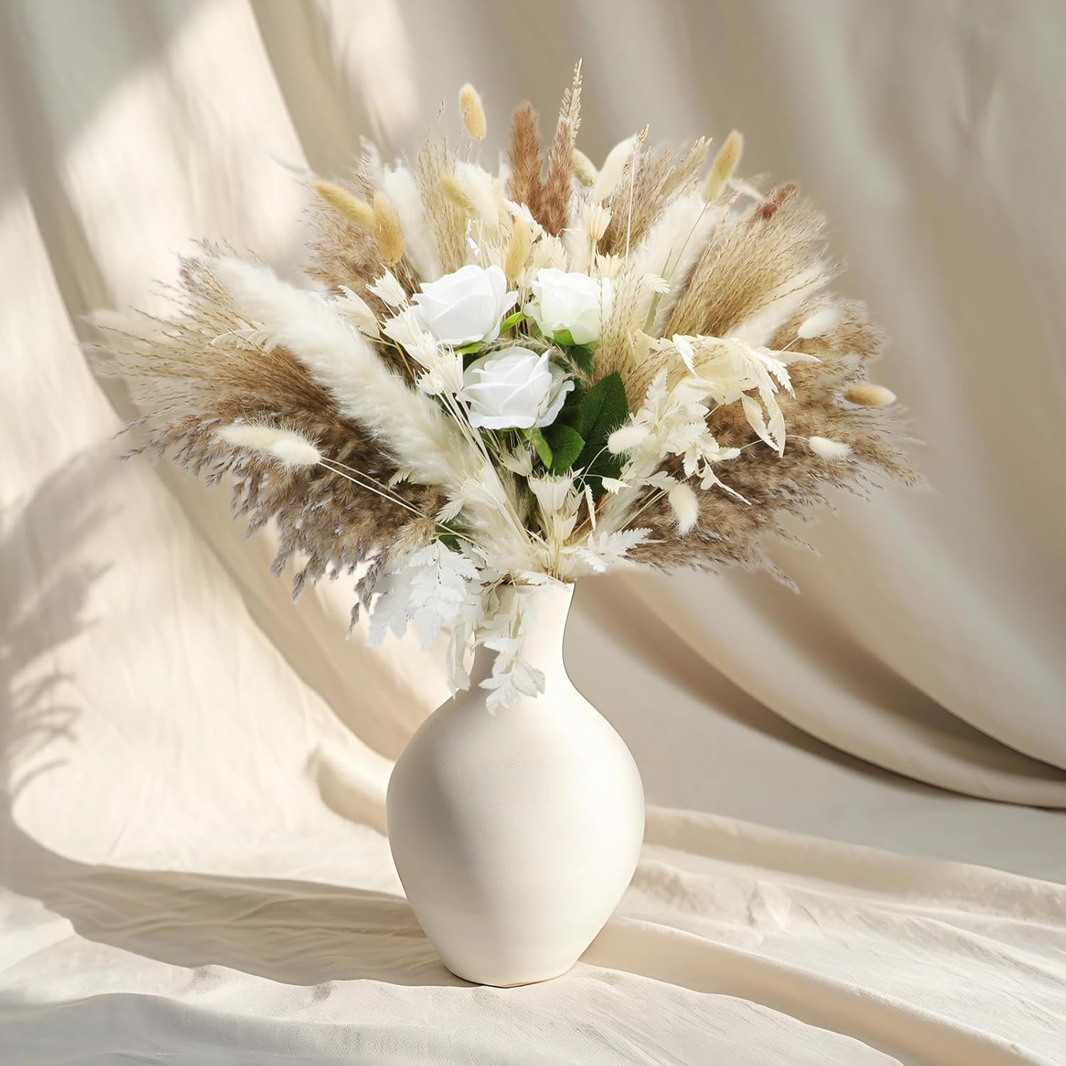 Amazon.com: 200Pcs Dried Pampas Grass Decor Bulk 17" Boho Dried Flowers ...