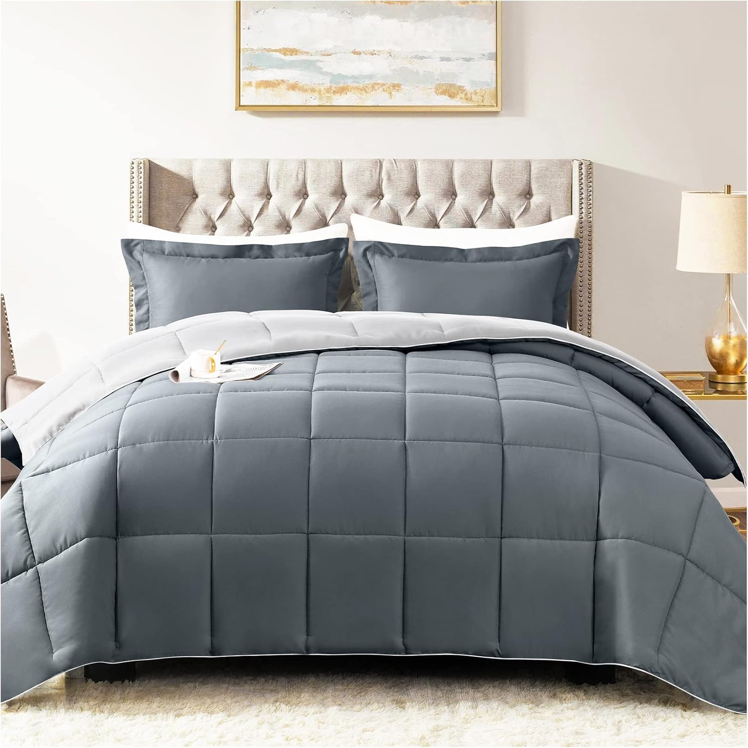 Amazon.com: Satisomnia Lightweight Comforter Set Twin XL Grey, All ...