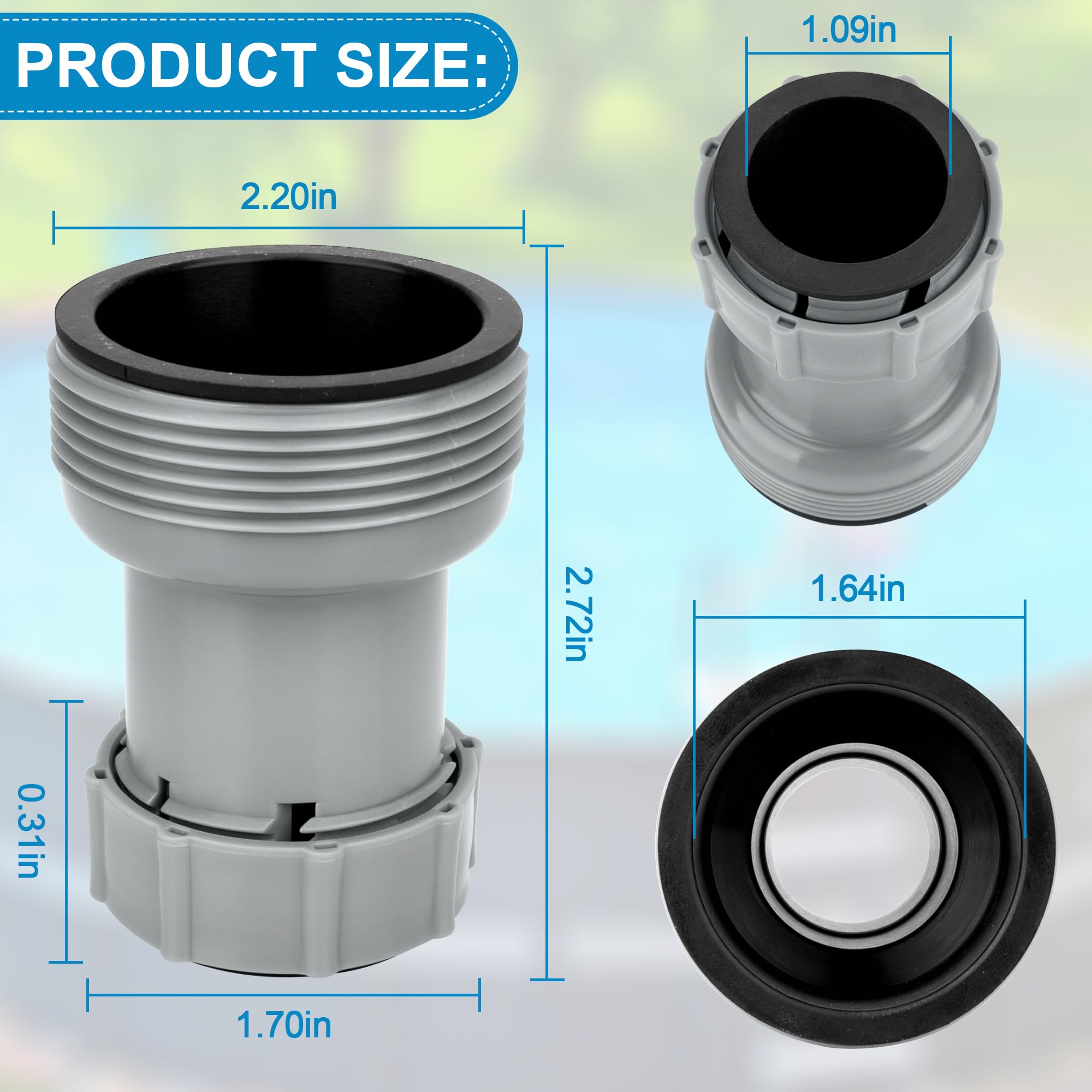 Snapklik.com : Pool Hoses Adapter For Above Ground Pools Filter Pump ...
