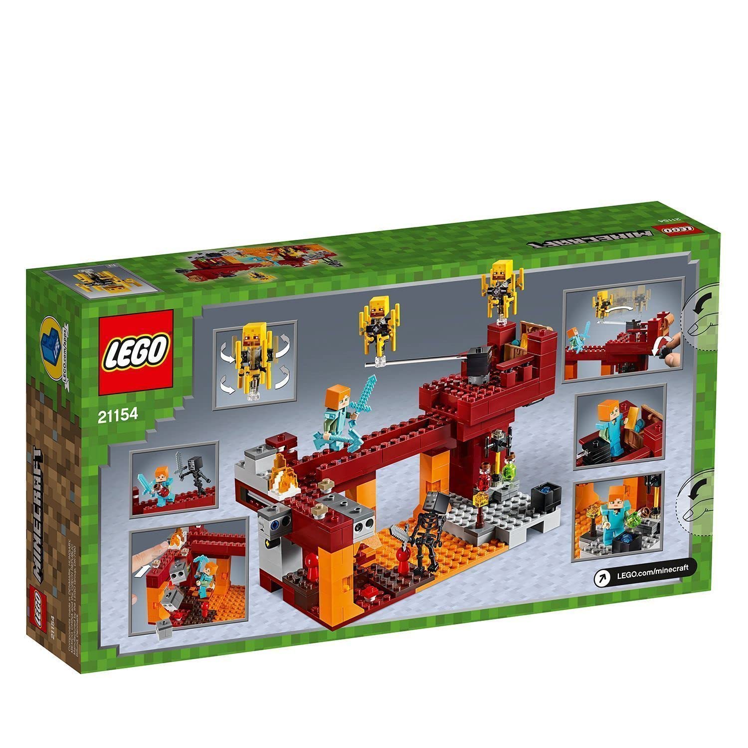 LEGO 21154 Minecraft The Blaze Bridge Building Set with Alex Minifigure ...