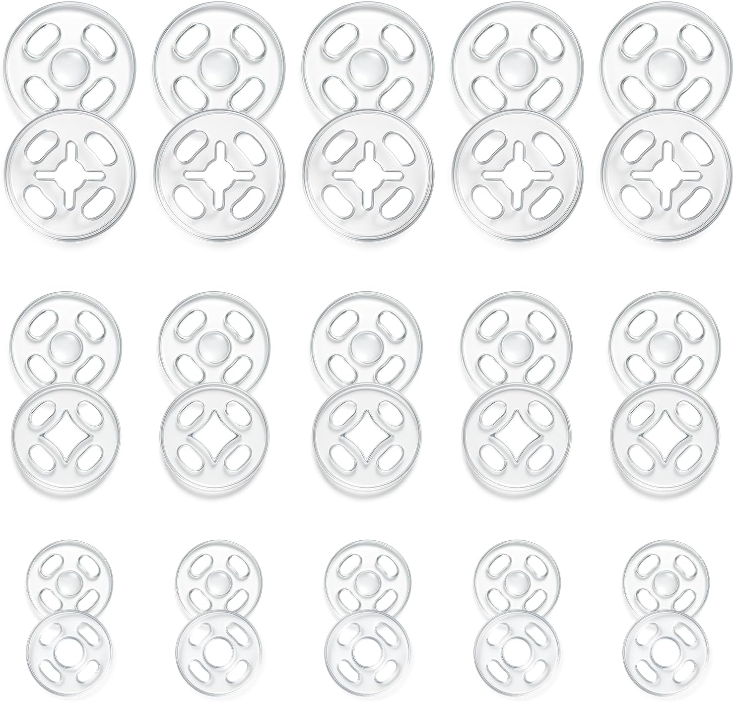 Amazon.com: 120 Sets Plastic Sew-on Snap Clear Snaps for Sewing ...