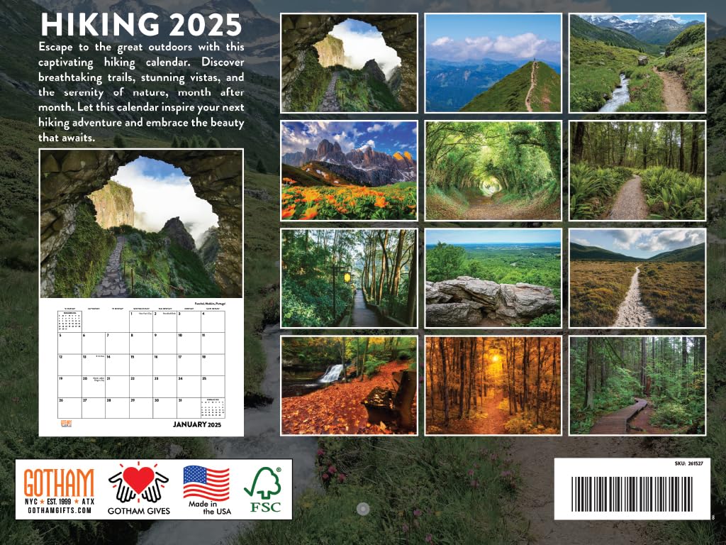 Snapklik.com : Hiking Calendar 2025 Hiking Trails Monthly Wall Nature ...