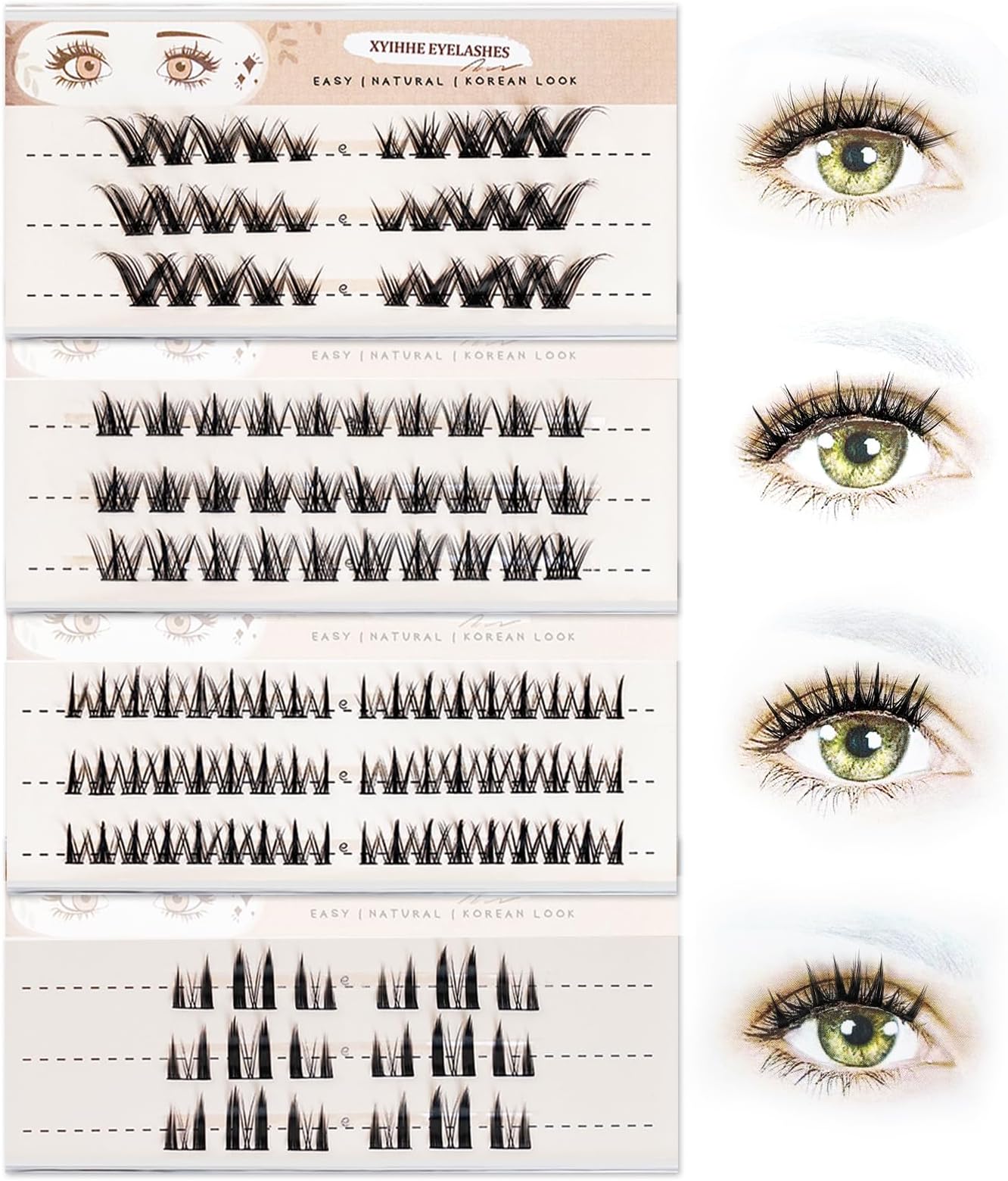 Amazon.com: Natural Lash Clusters Wispy Eyelash Clusters C Curl Left ...