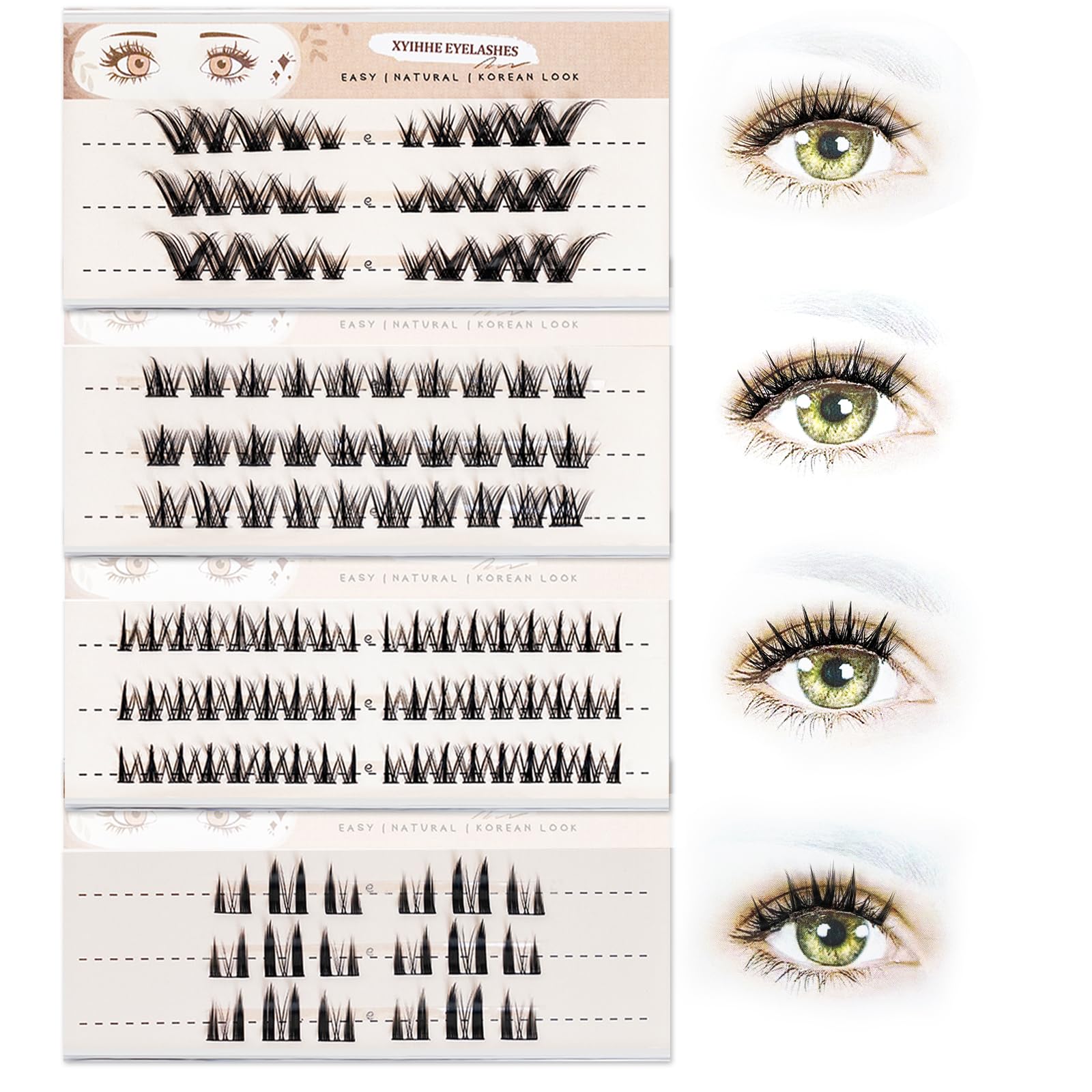 Amazon.com: Natural Lash Clusters Wispy Eyelash Clusters C Curl Left ...