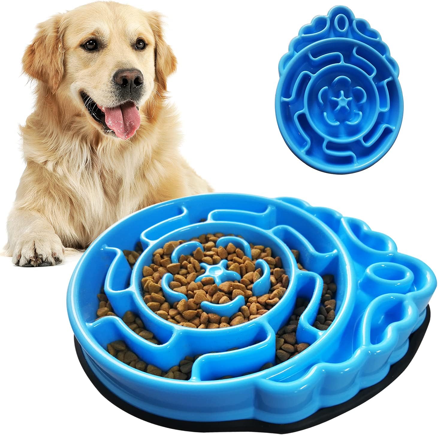 Amazon.com: CHONGTA Dog Bowls Slow Feeder, Dog/Cat Puzzle Feeder Bloat ...
