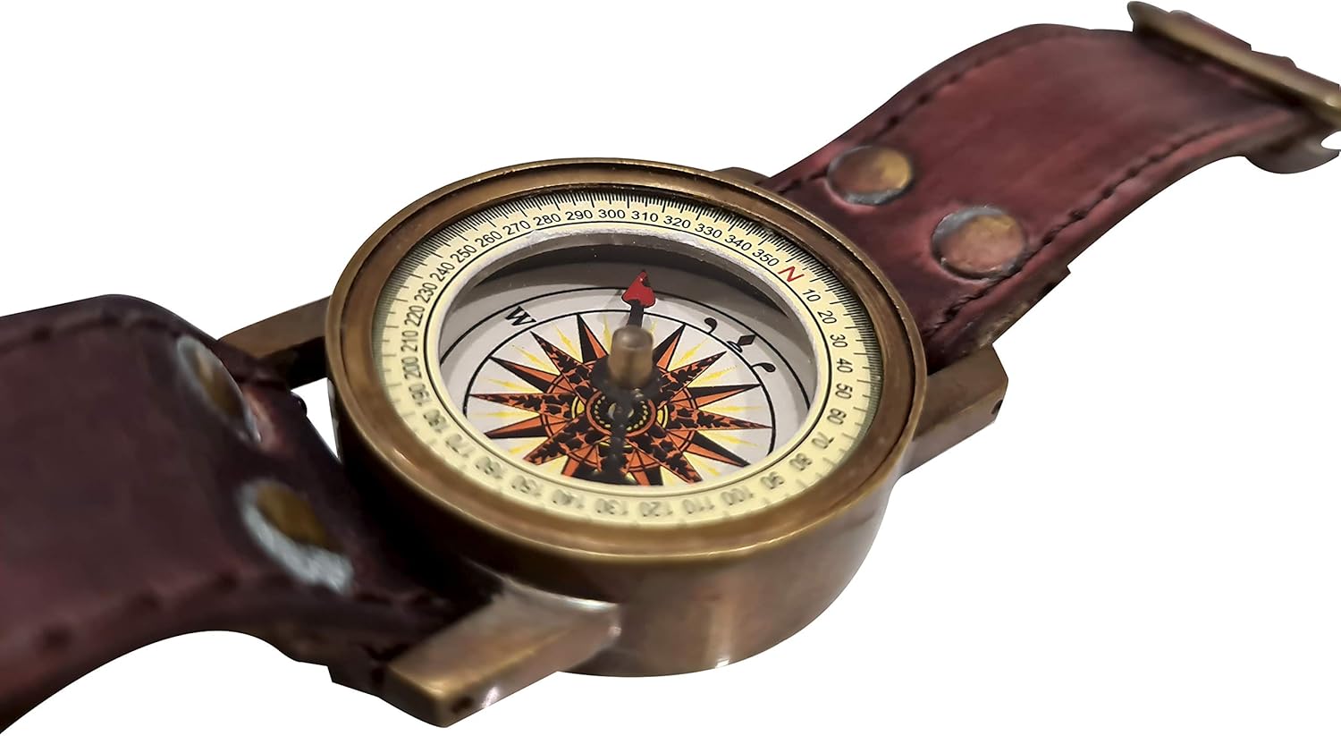 Vintage Style Marine Steampunk Wrist Watch Sundial Compass W/Leather ...