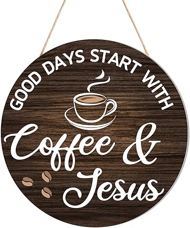 Amazon.com: HMASYO Wood Coffee Signs, Good Days Start with Coffee ...