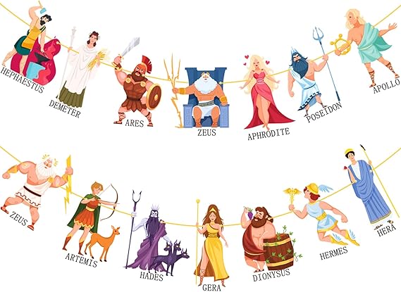 Amazon.com: Greek Mythology Party Banner 2Pcs Greek Mythology Birthday ...
