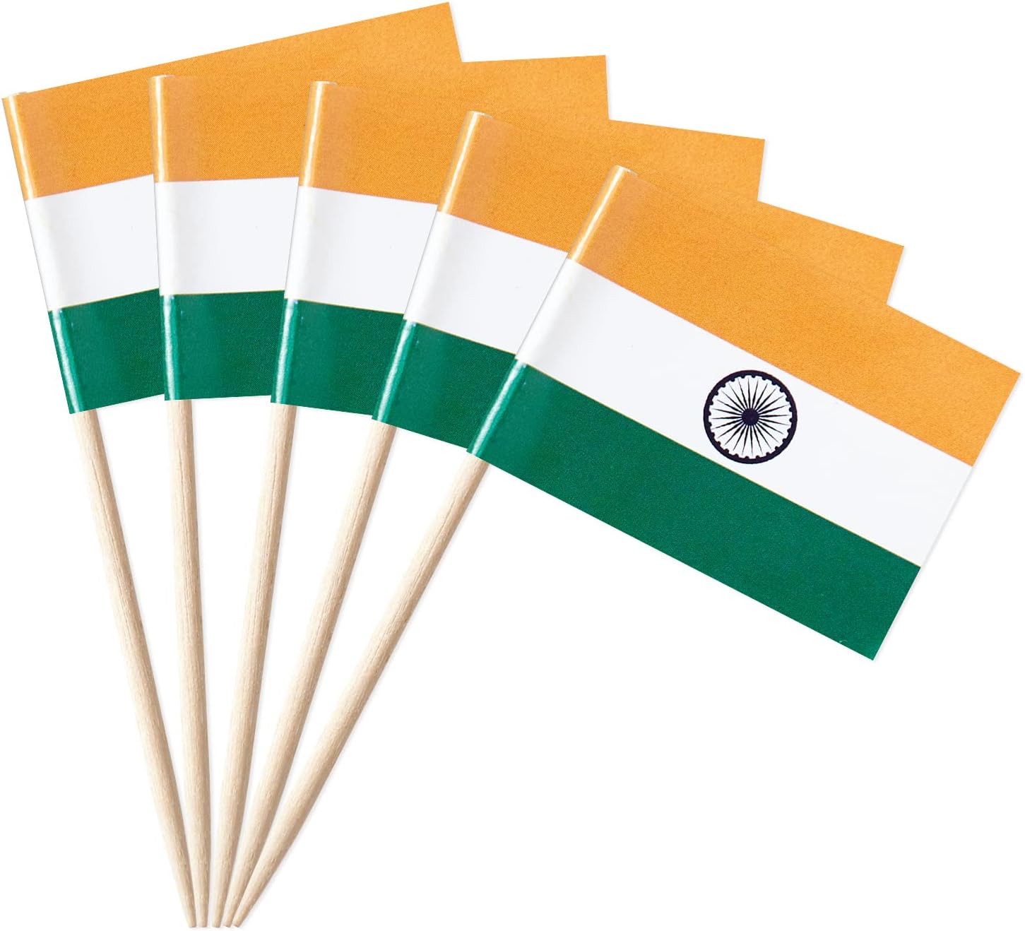 Amazon.com : GentleGirl 100 Pcs India Flag Indian Toothpick Flags Small ...