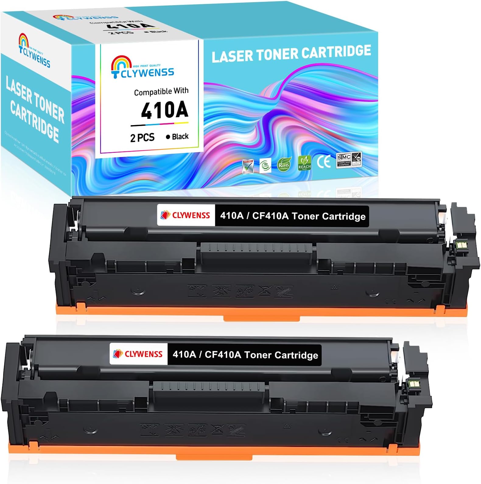 Clywenss CF410A 410A Black Toner Cartridges Compatible with HP CF410X ...