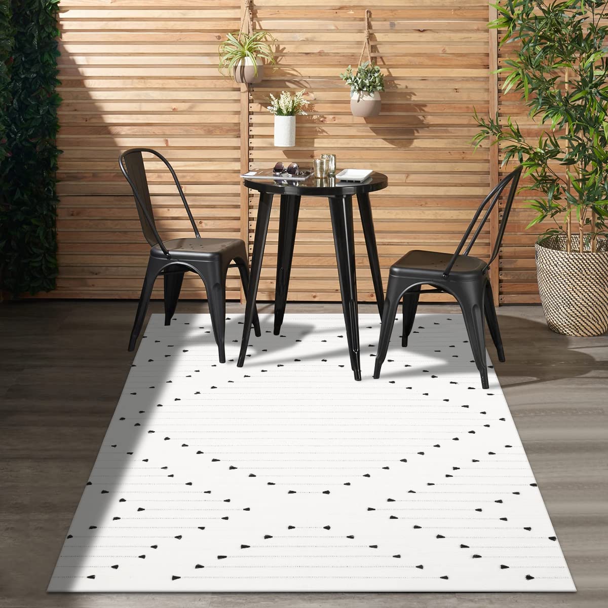 LIVEBOX Boho Area Rug 5' x 8' White Washable Rug for Bedroom,Large ...