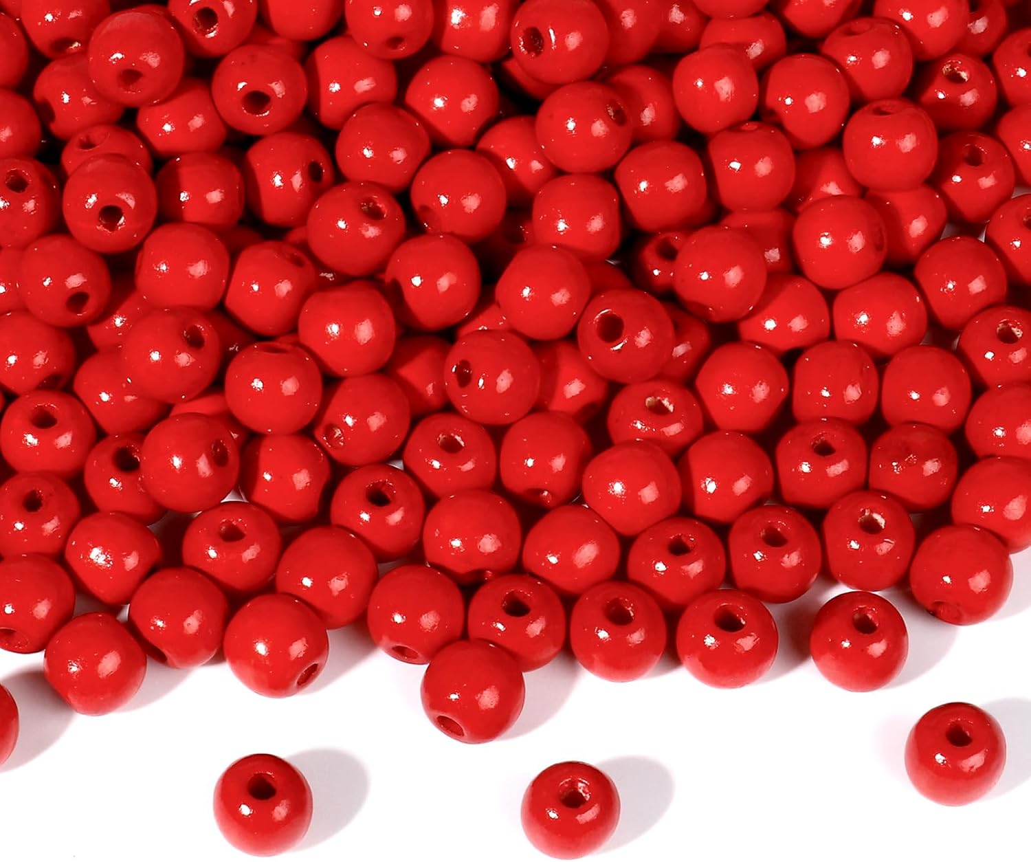 Amazon.com: [400PCS] Red Wooden Beads, 16mm Large Round Red Painted ...
