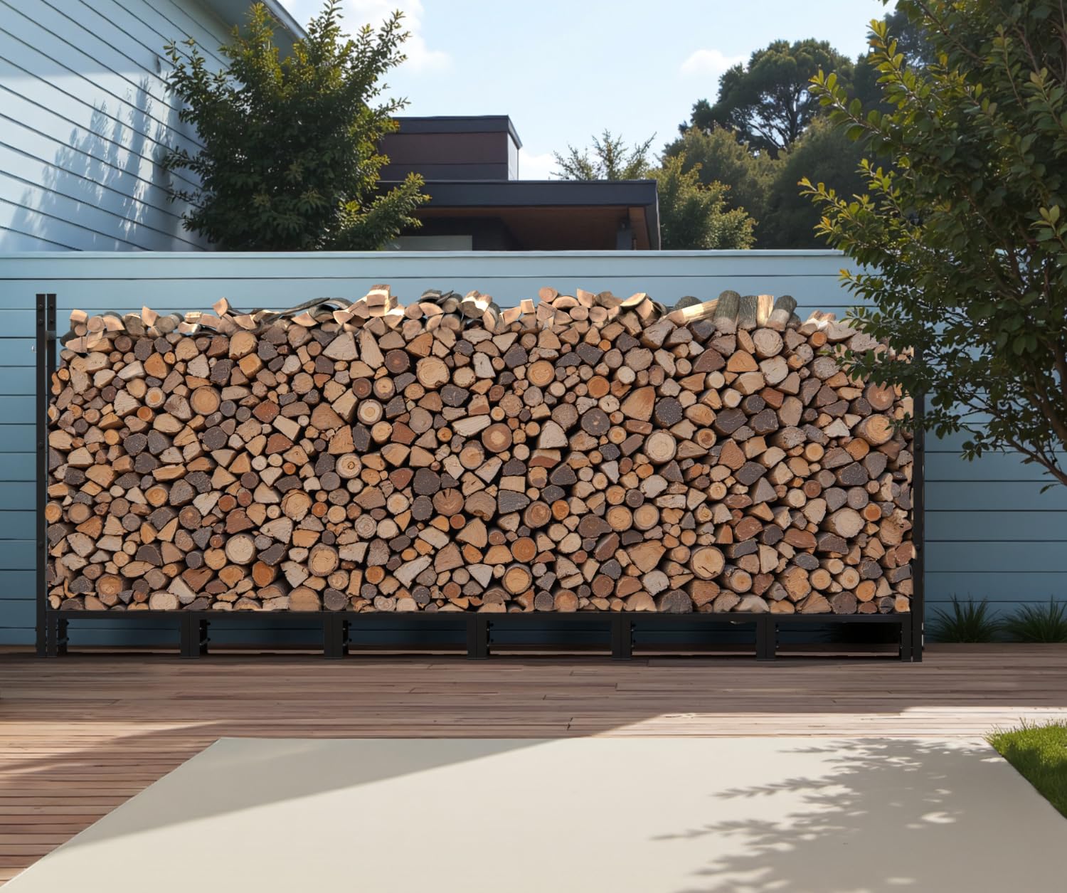 Amazon.com: Sannwsg 8FT Firewood Rack Outdoor Indoor, Wood Racks ...