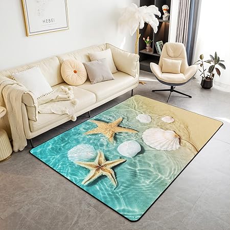 Amazon.com: Ocean Area Rug 3x5 Coastal Nautical Rugs Mat for Living ...