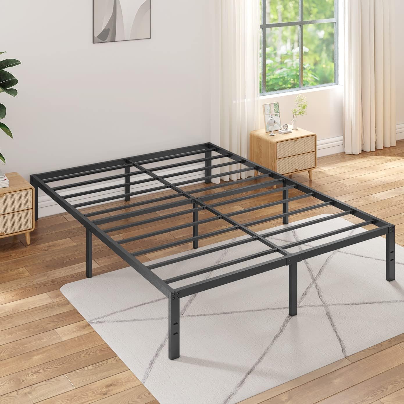 Amazon.com: TATAGO 16 Inch Heavy Duty Queen Bed Frame, 3500 lbs Strong ...