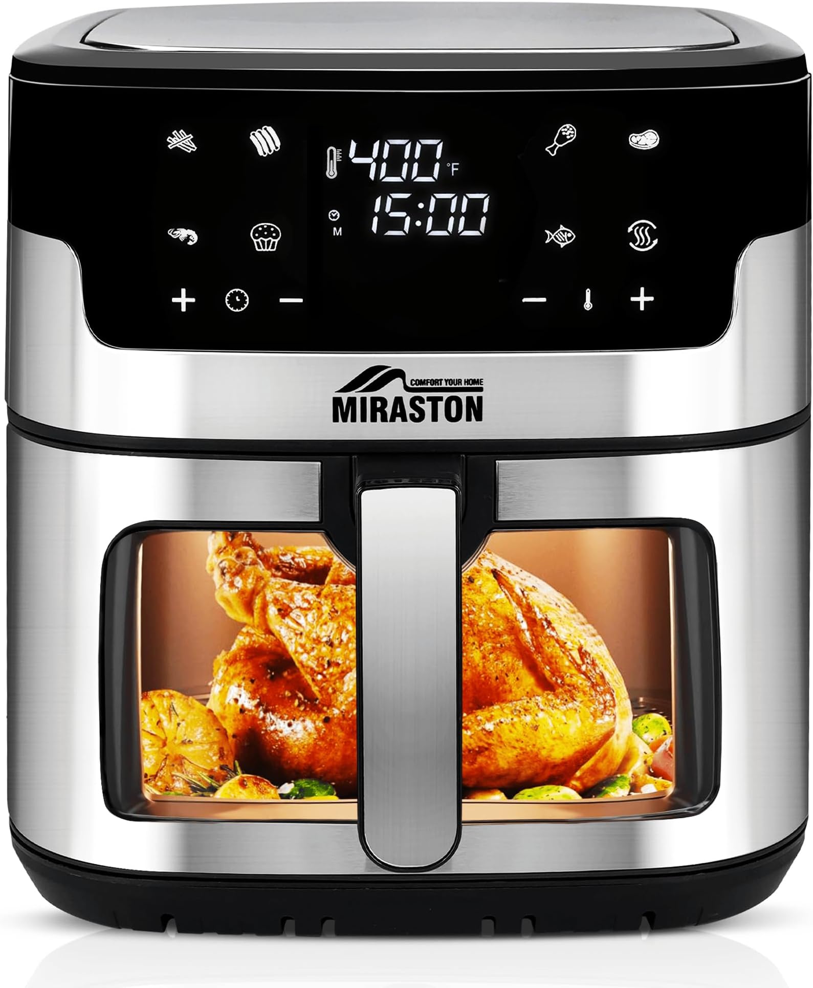 Amazon.com: Gourmiaa 8-Quart Digital Air Fryer with Window & Light ...